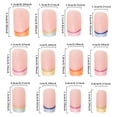 24Pcs Press on Nails Short Acrylic Fake Nails with Design Rainbow Style ...