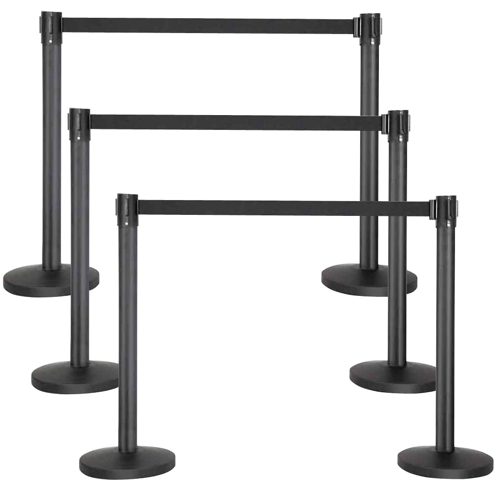 Easyfashion Belt Stanchion Crowd Control Barrier with 6.5' Retractable ...