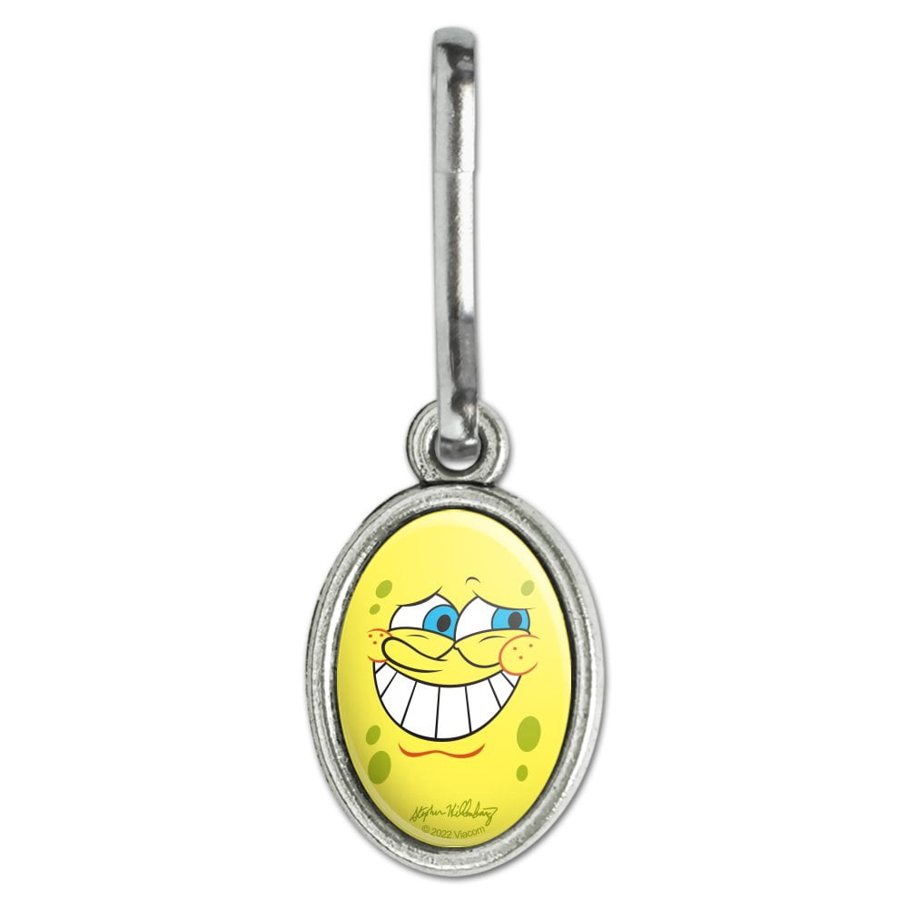 SpongeBob Guilty Face Antiqued Oval Charm Clothes Purse Suitcase ...