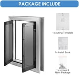 "SHZOND Large Dog Door, Weatherproof Aluminum Pet Door, Double Magnetic ...