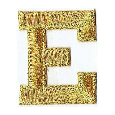 Alphabet Letter - R- Color Gold - 2" Block Style - Iron On Embroidered ...