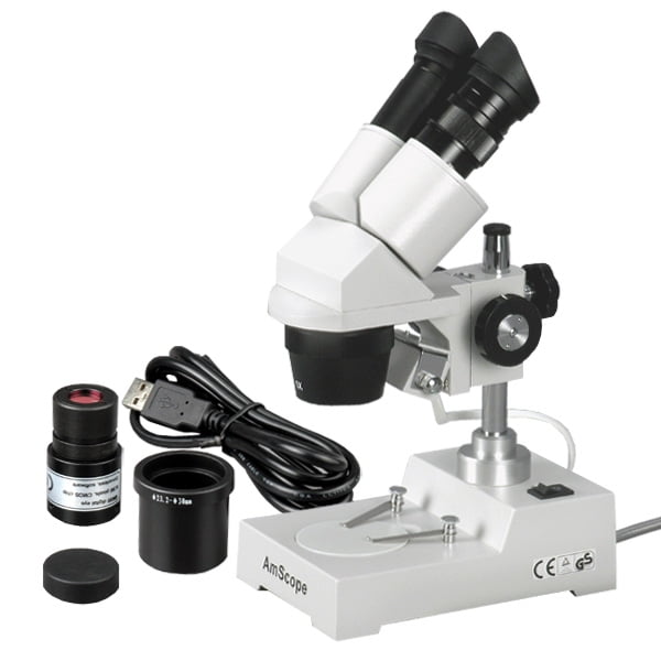 AmScope 5X-10X-15X-30X Stereo Microscope with Digital Camera New ...