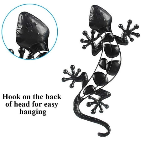 Metal Gecko Outdoor Wall Decor 15inch Garden Lizard Art Hanging ...
