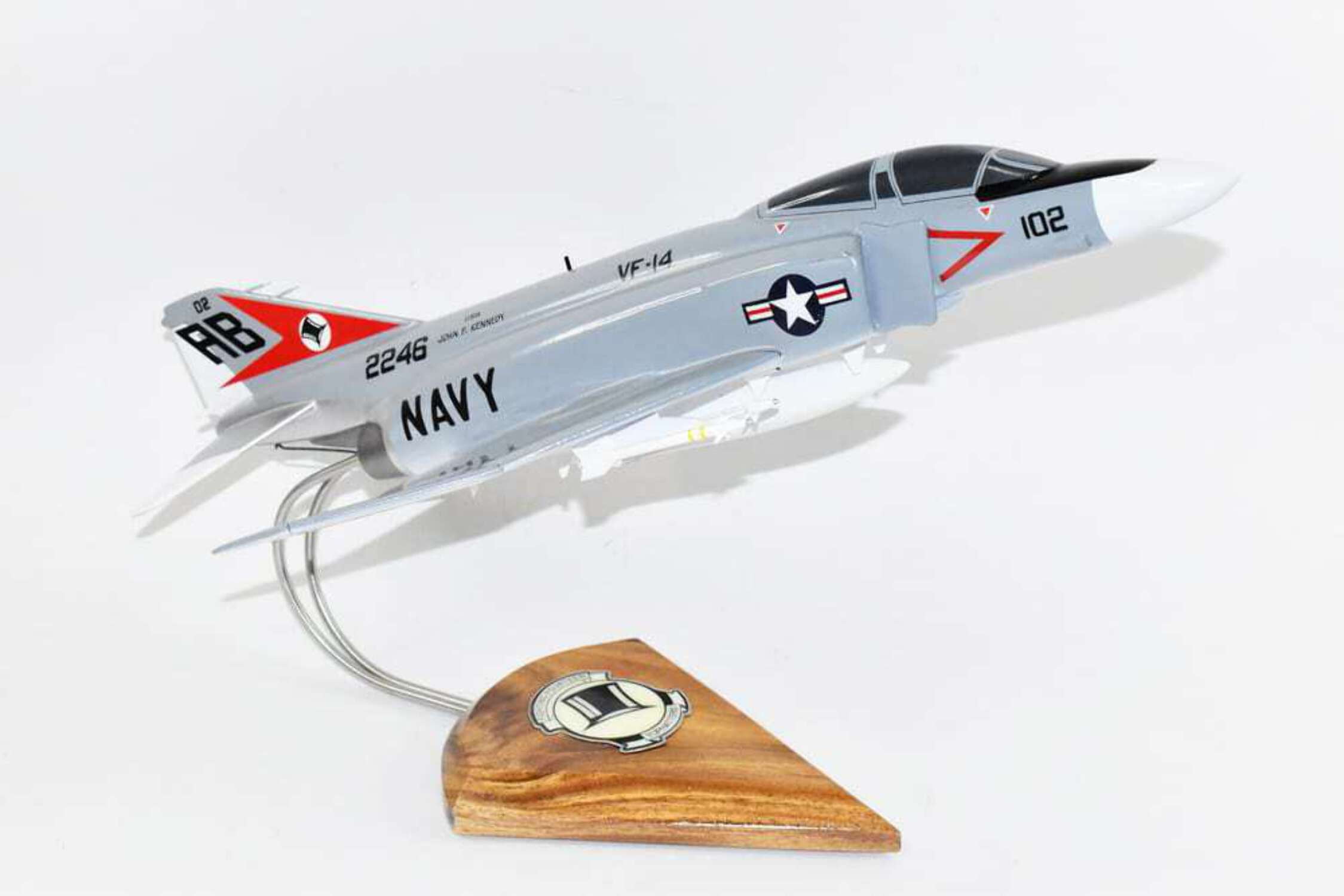 VF-14 TopHatters USS Kennedy 1969 F-4b Model, 1/42 (18) Scale, Mahogany, Navy, Fighter - Walmart.com