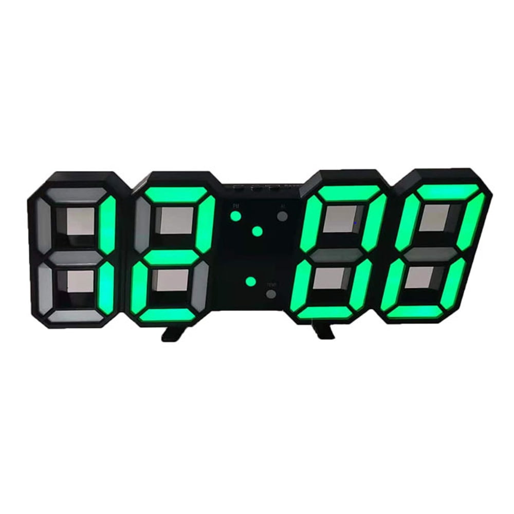 3D LED Digital Wall Alarm Clock, LED Light Nightlight Decor Clocks ...
