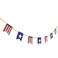 4th of July Patriotic Wood Bead Garland,Red White and Blue Felt Flag ...