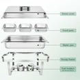 IMACONE Chafing Dish Buffet Set 2 Packs 8 Qt. Stainless Steel Foldable ...