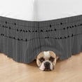 Birds on Wire Bed Skirt 16 Inch Drop, Modern Minimalist Orange Gray ...