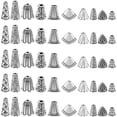 100Pcs 10 Styles Alloy Bead Cone Silver 7.5~18x6~23x6~8.5mm Hole: 1.5 ...