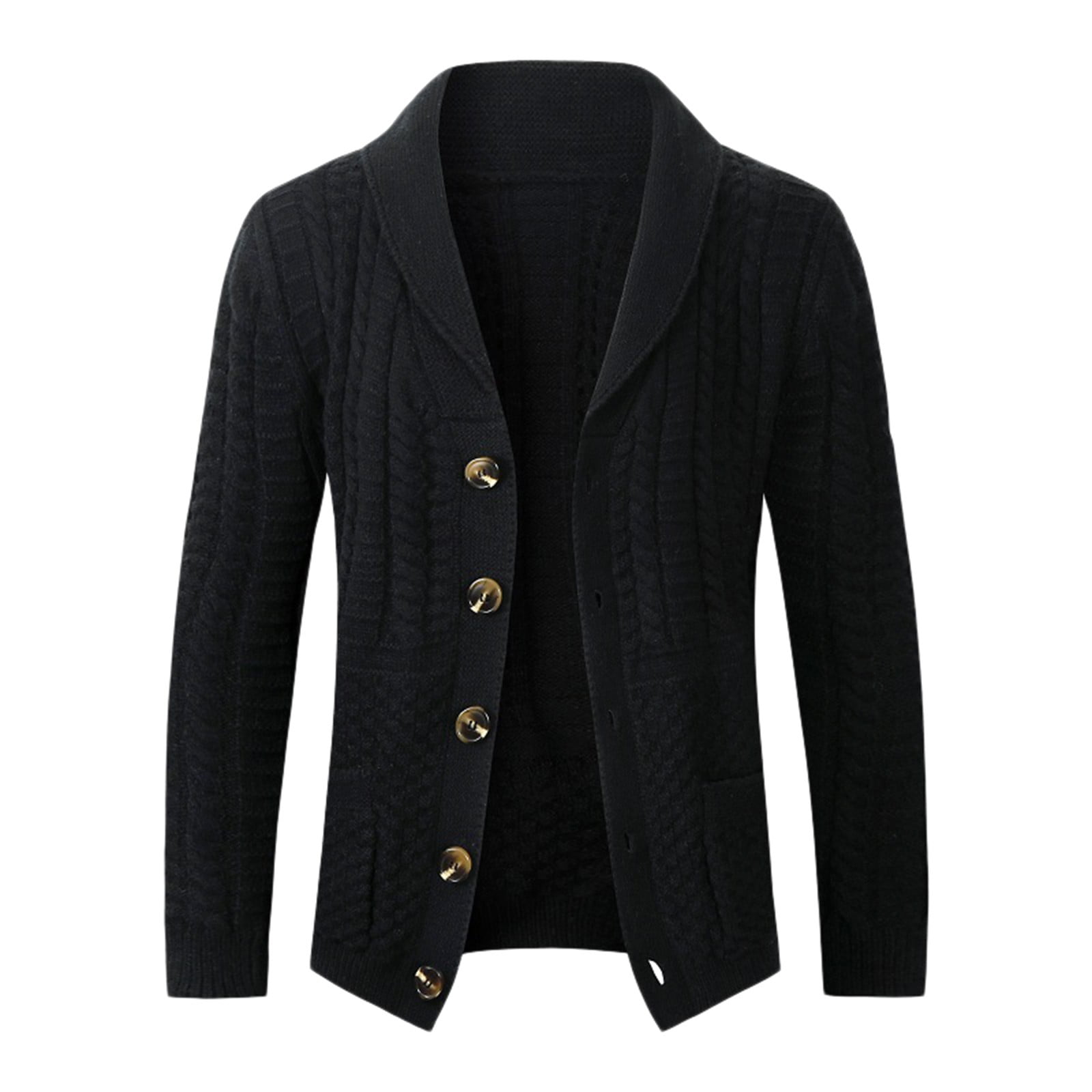 ketyyh-chn99 Mens Cardigan Sweaters Men Vintage Buttons Shawl Collar ...
