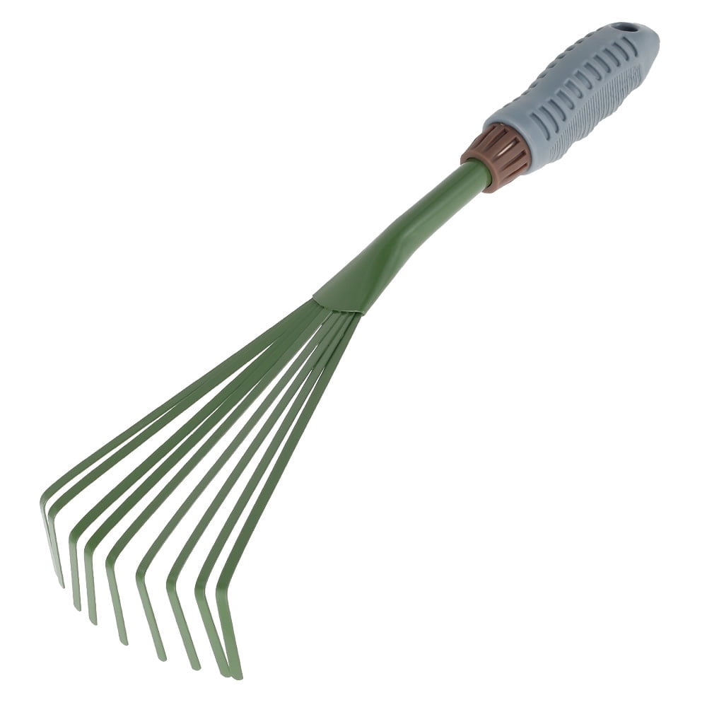 AMERTEER 9 Teeth Garden Rake--Small Hand Fan Rake with Non Slip Grip ...
