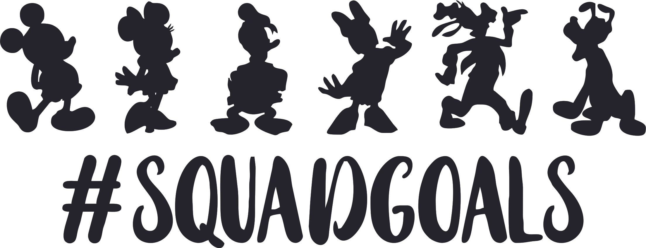 Squad Goals Silhouette Cartoon Character Art Vinyl Decors Sticker