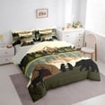 Manfei Family Bear Pattern 7-Piece King Bedding,Natural Deer King Bed ...