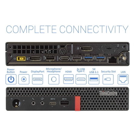 Lenovo ThinkCentre M720q Mini PC, Intel Core i3-8100T 3.1GHz, 8GB RAM ...