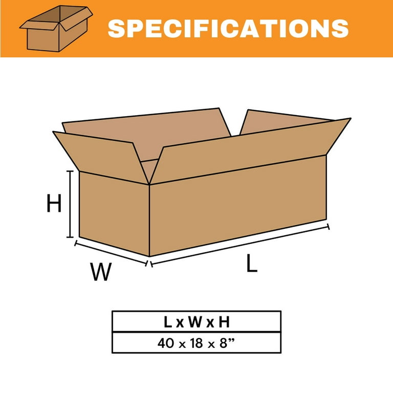 Heavy Duty Storage Boxes BOX USA 40x18x8 Corrugated Shipping Boxes ...