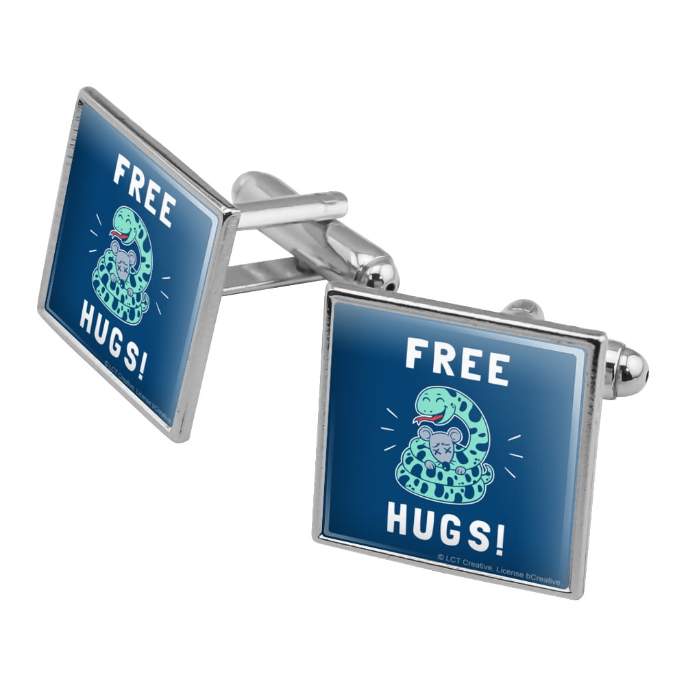 Free Hugs Boa Constrictor Snake Funny Humor Square Cufflink Set ...