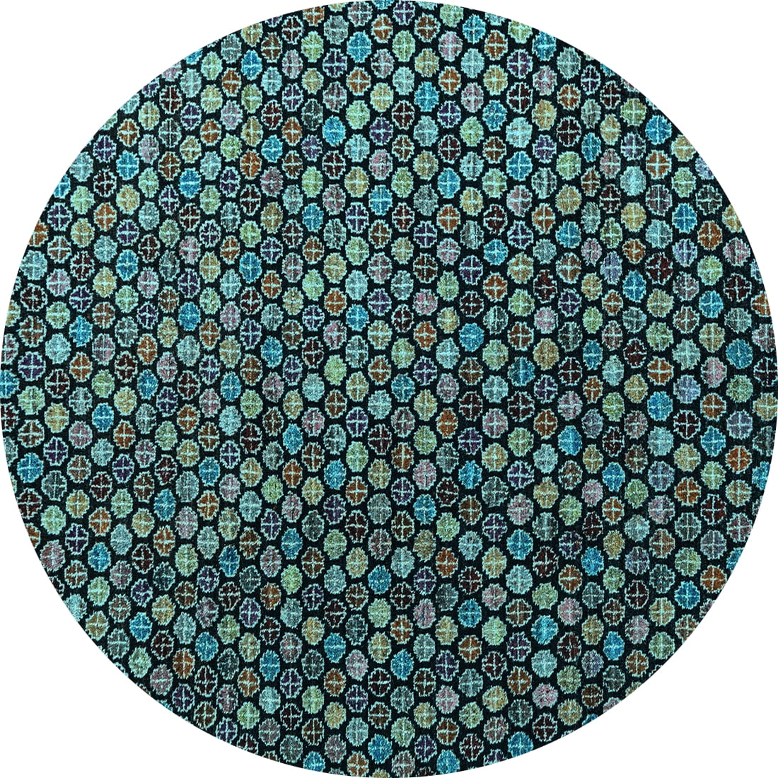Ahgly Company Indoor Round Abstract Light Blue Modern Area Rugs, 3 ...