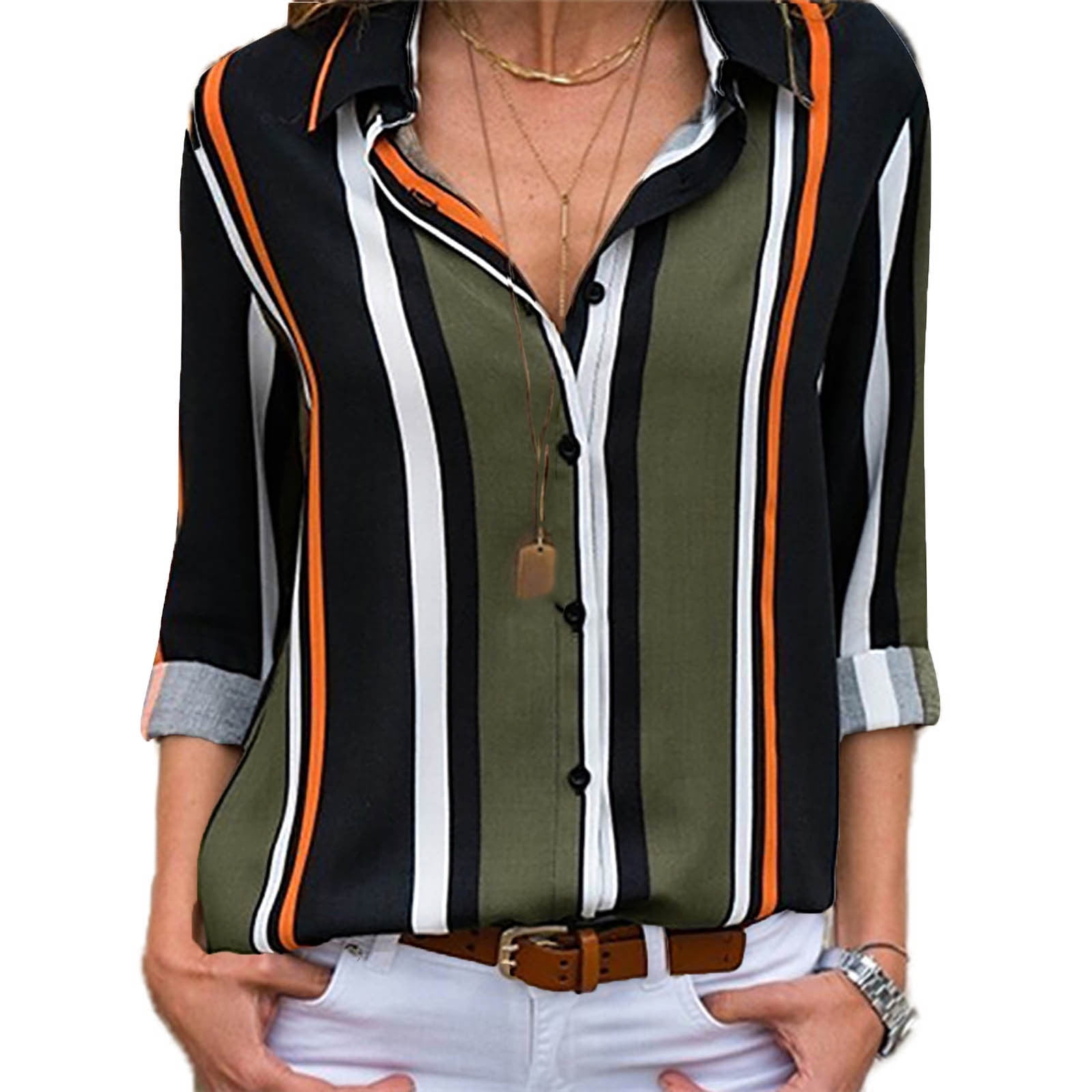 Click here for Smihono Ladies Striped Printed Casual V-Neck Long... prices