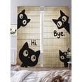 Black Funny Cats Sheer Curtains for Living Room Bedroom Vintage Rustic ...