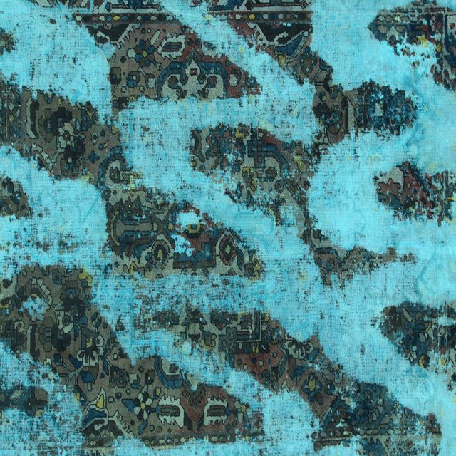 Ahgly Company Indoor Square Abstract Light Blue Modern Area Rugs, 3 ...