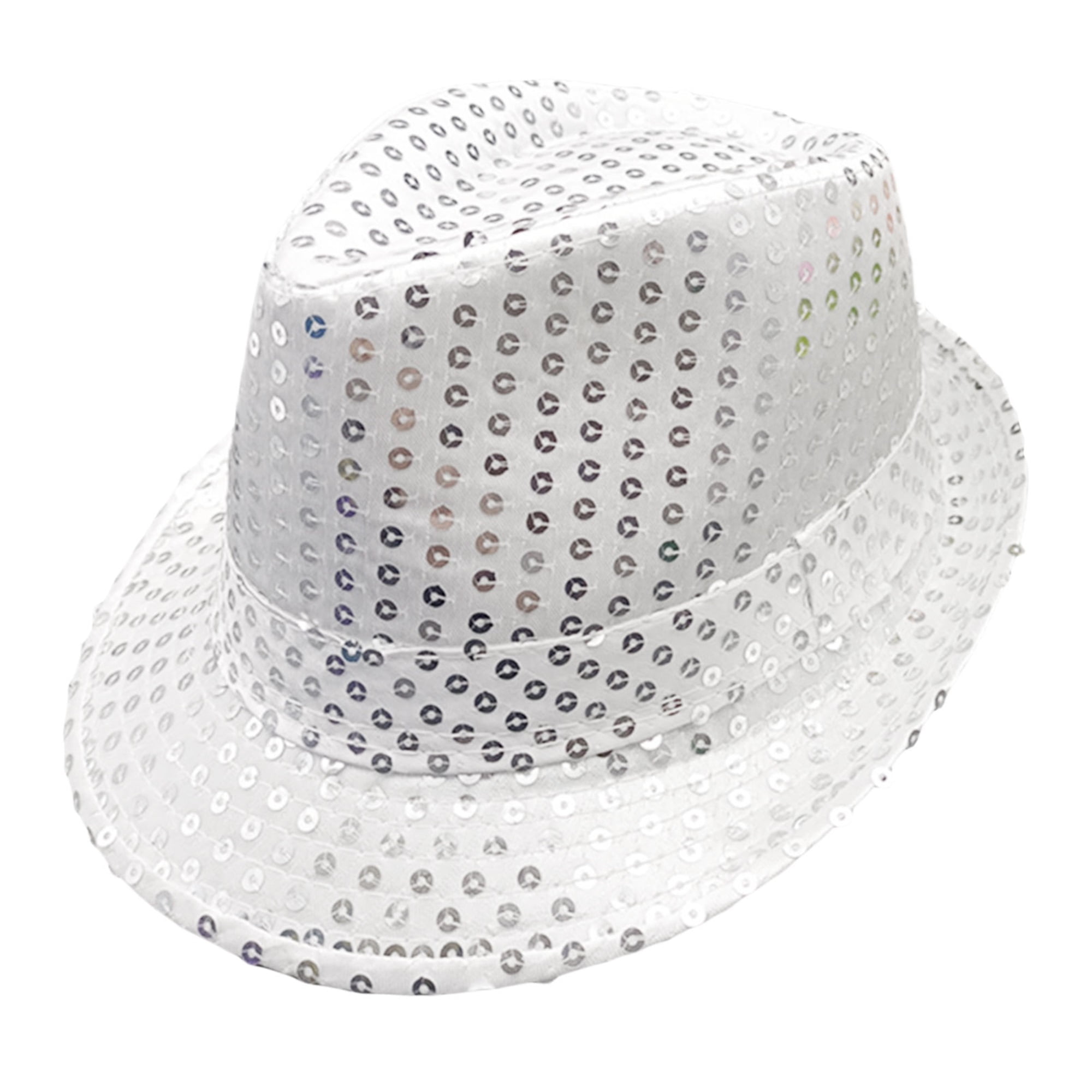 FOCUSNORM Sequin Fedora Hat Bling Dance Hats Shining Sequin Hat for Man ...