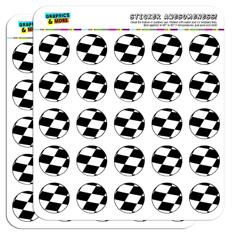 Checkered Flag Racing 1" Scrapbooking Crafting Stickers - Walmart.com