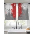 Red Cement Gray Semi Sheer Curtains 45 Inch Length 2 Panels Set, Modern ...