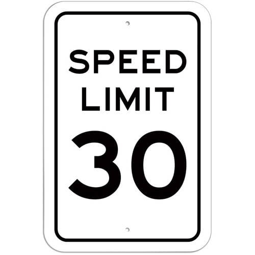 Speed Limit 30 Sign - Walmart.com