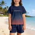 Afdoent Girls 2 Piece Outfits Summer Letter Gradient Print Outfit For ...