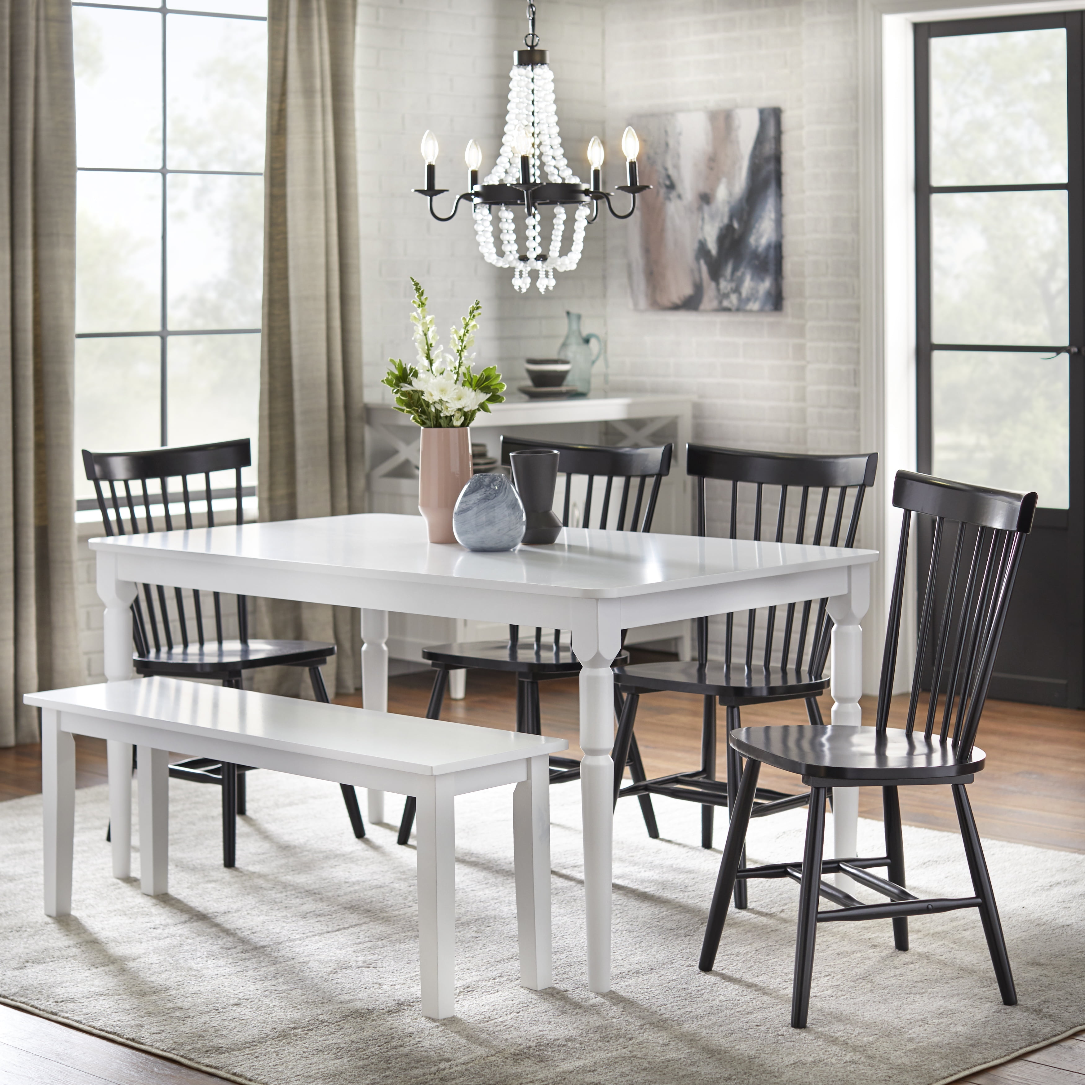 Venice 6-Piece Dining Set with bench, Multiple Colors - Walmart.com