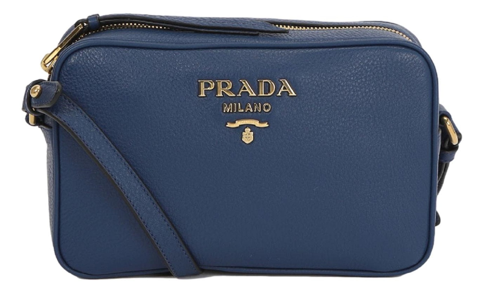 Prada Royal Blue Vitello Phenix Leather Crossbody Bag 1BH103 - Walmart.com