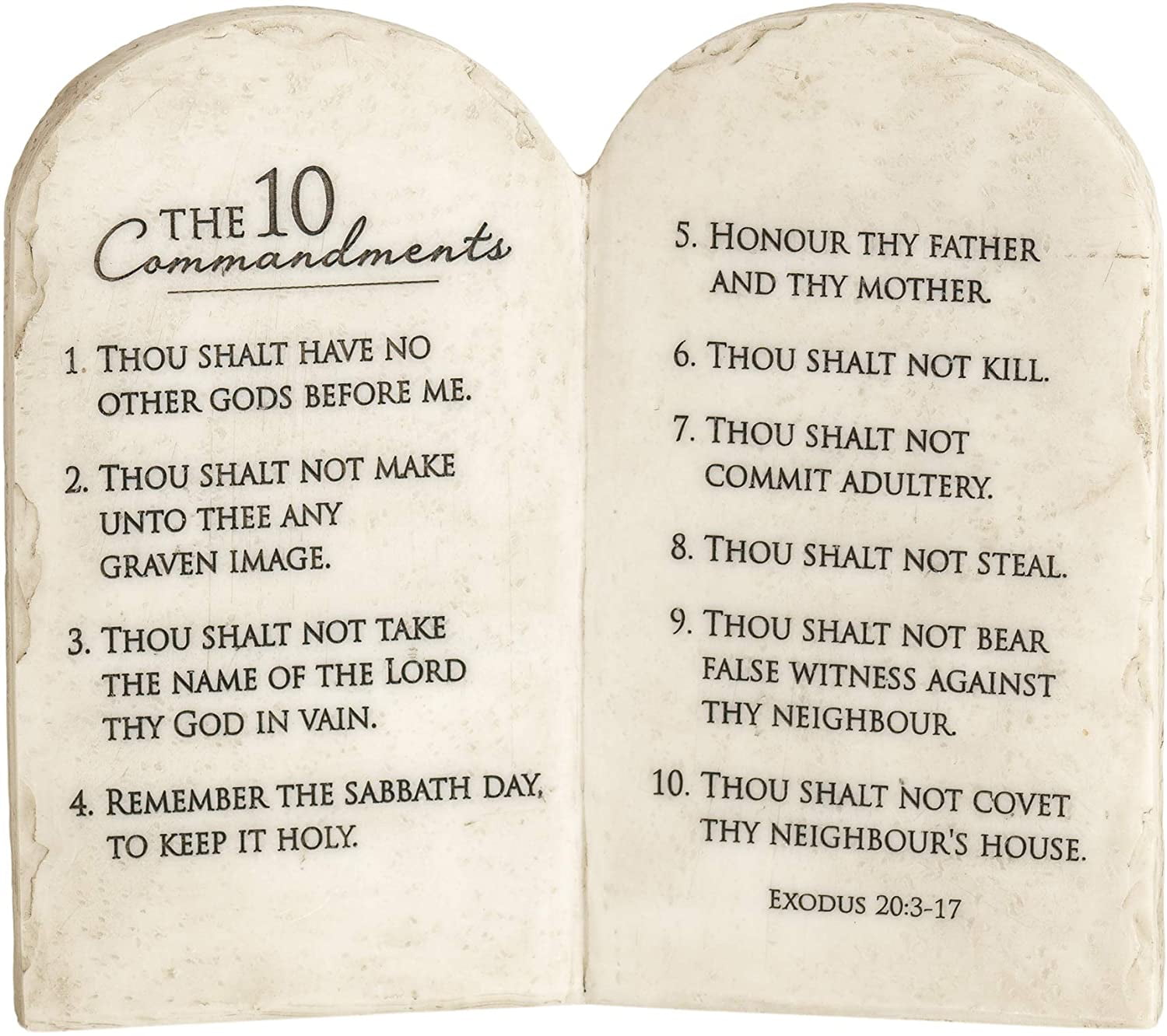 Dicksons 10 Commandments Whitewash Stone Tablet 6 x 6.5 Resin ...
