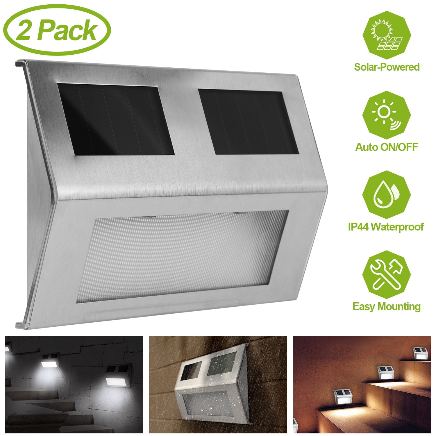 SolarEK 2 LED Solar Powered Motion Sensor Fence Light. Easy ...