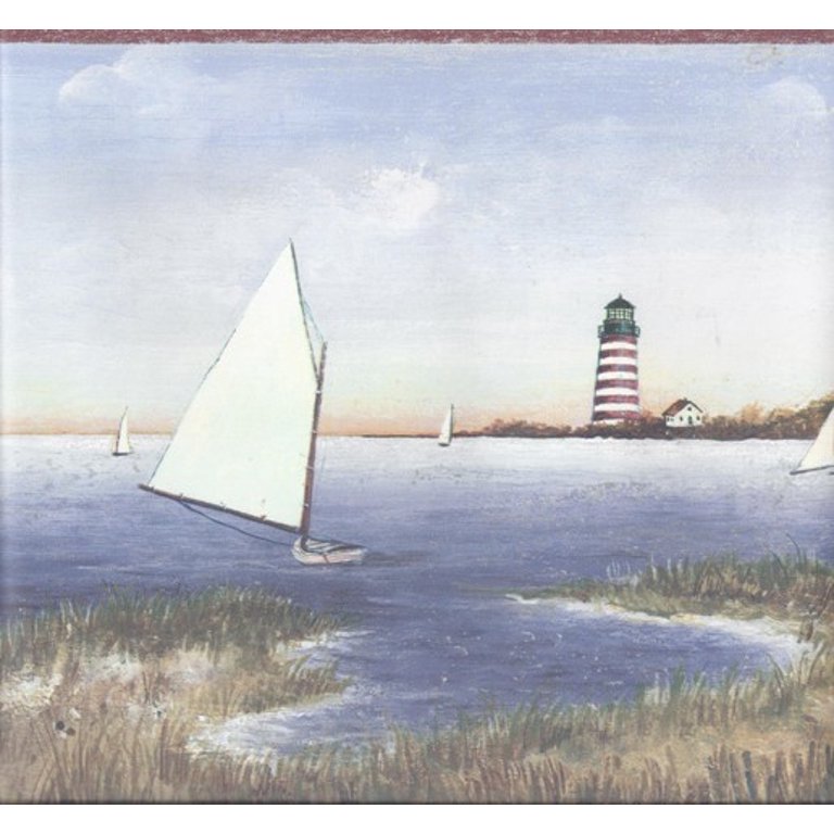 Sailboat And Lighthouse Wallpaper