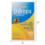 Ddrops® Adult Liquid Vitamin D3 Drops, 1000 IU Per Drop, 0.17 fl oz ...