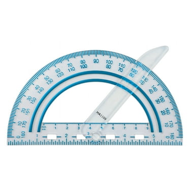 School Smart Clear Plastic Semicircular Protractor w/ 6" Ruler, 12 ct ...