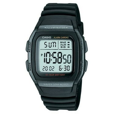 Casio Men's Multi-Function Digital Sport Watch, Water Resistant, 10-Year Battery, F201WA-1A ...