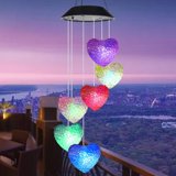 EpicGadget Heart Solar Light, Solar Heart Wind Chime Color Changing ...