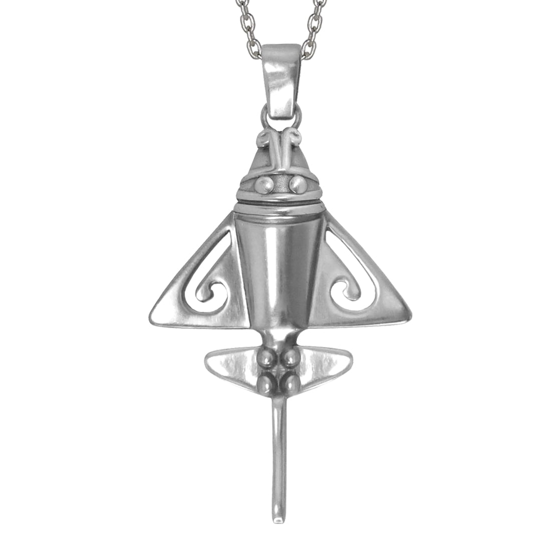 Across The Puddle, Ancient Golden Jet-3 950 Silver 1.7in Pendant with ...