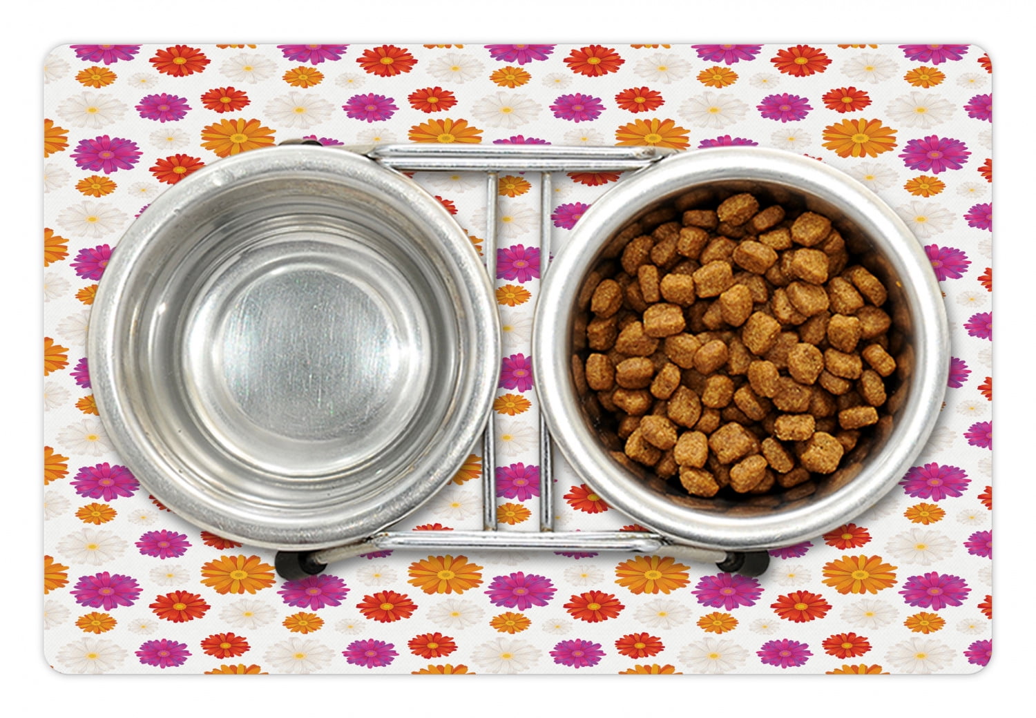 Gerber Daisy Pet Mat for Food and Water, Vibrant Colored Blossoms on ...