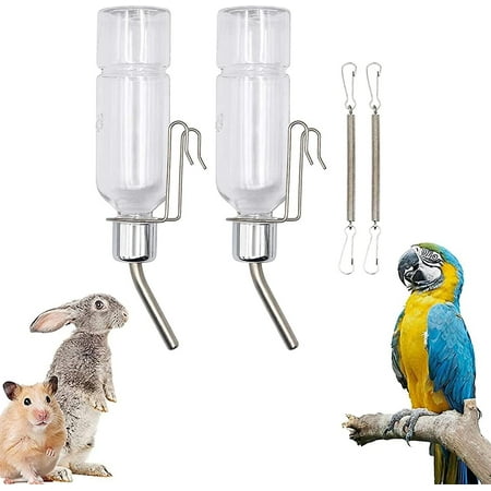 FanShow 2 Pieces Pet Hanging Bottles, Rabbit Hanging Water Bottle ...