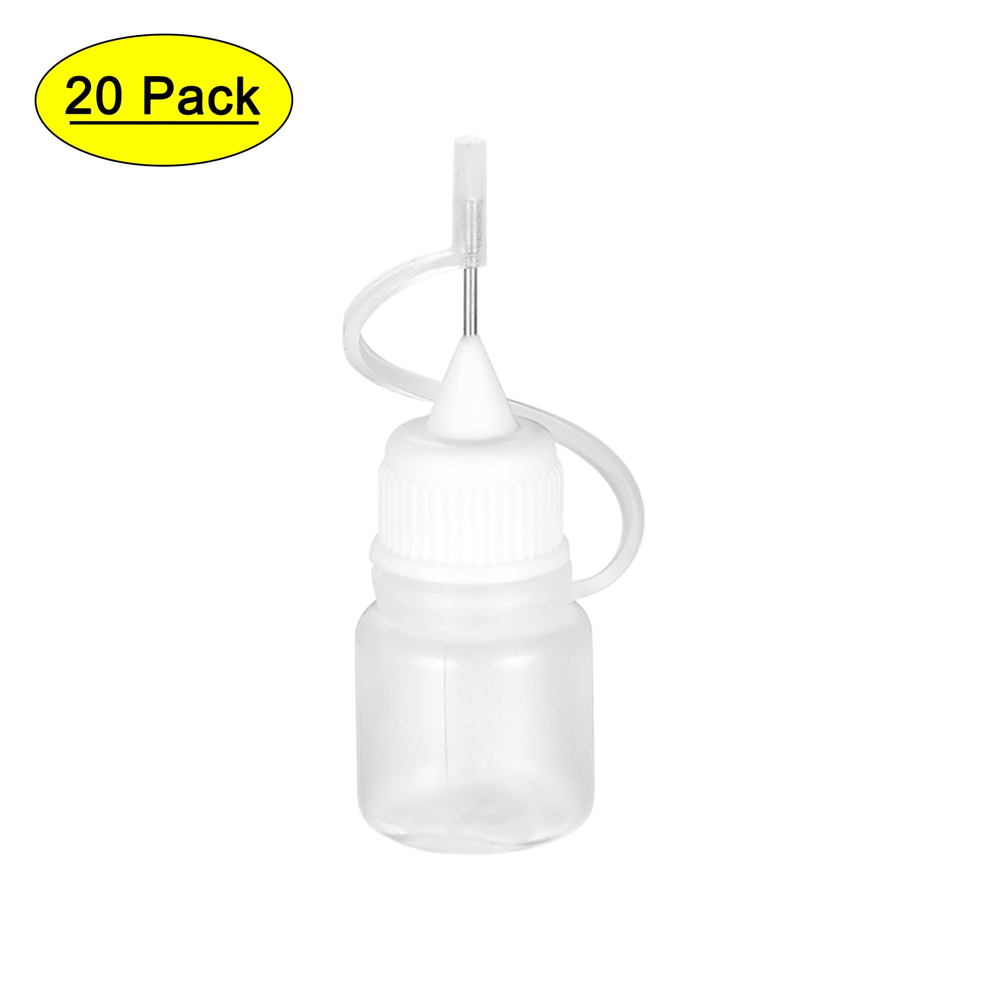 Uxcell Needle Tip Bottle Precision Plastic Applicator 3ml with White ...