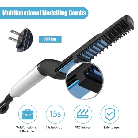 Multifunctional Hair Beard Comb Straightening Foldable Electric Hair ...