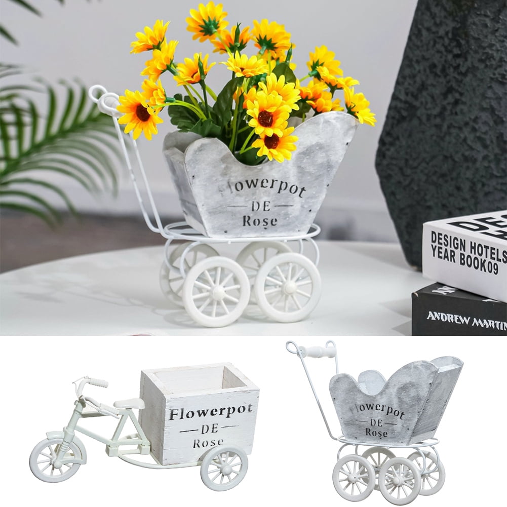 LINASHI Flower Pot Decorations Vintage Tricycle Flower Float Tricycle ...