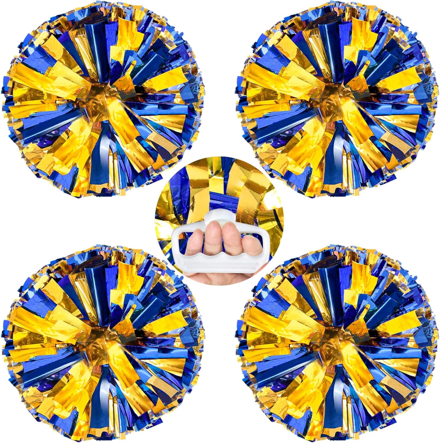 4 paquetes de pompones metálicos de porristas, pompones de animadora ...