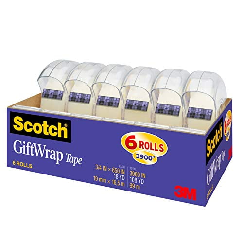 Scotch GiftWrap Tape, Disappears on Most Gift Wrap papers, Satin Finish ...