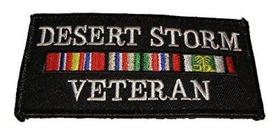 DESERT STORM VETERAN PATCH W/ CAMPAIGN RIBBONS ODS GULF WAR IRAQ KUWAIT ...