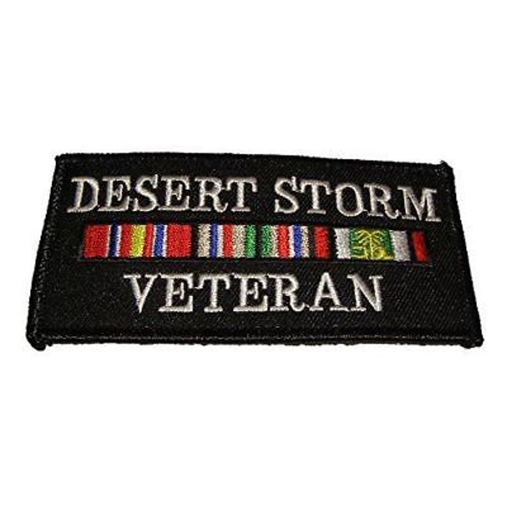 DESERT STORM VETERAN PATCH W/ CAMPAIGN RIBBONS ODS GULF WAR IRAQ KUWAIT ...