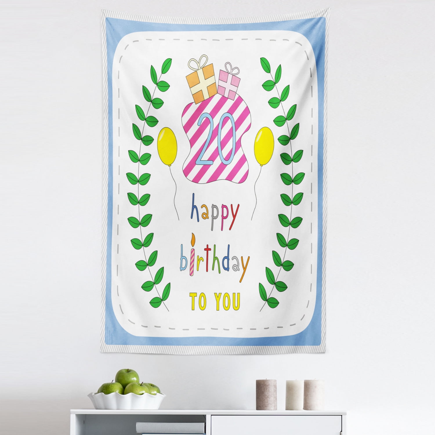 Party Tapestry, 20 Surprise Party Theme with Balloons Branches and ...