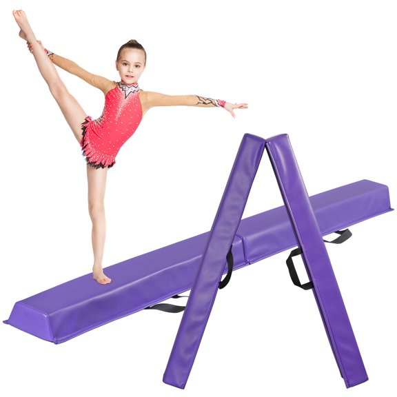 Costway 7 FT Folding Balance Beam Foam Floor Gymnastic Beam with ...